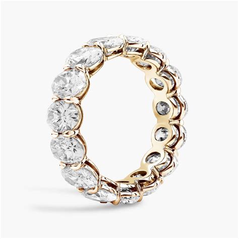Oval Cut Lab Grown Diamond Eternity Ring In 14k Yellow Gold 6 Ct Tw
