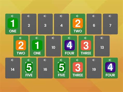 Memory Game Numbers 1 To 10 Matching Pairs Memory Game Numbers 1 To 10 Matching Pairs