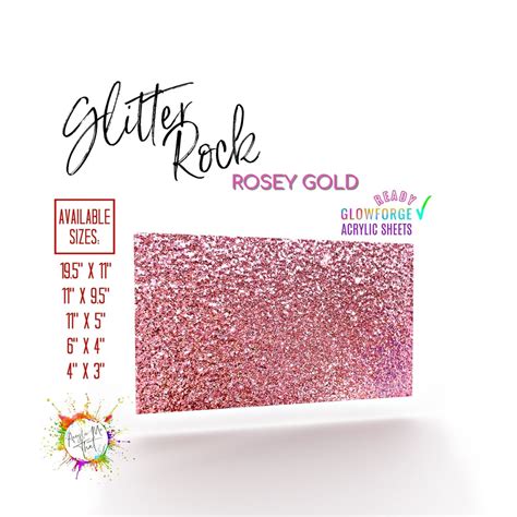 Glowforge Acrylic Sheet Safe For Laser Cutting Rose Gold Pink Glitter Acrylic Sheets Confetti
