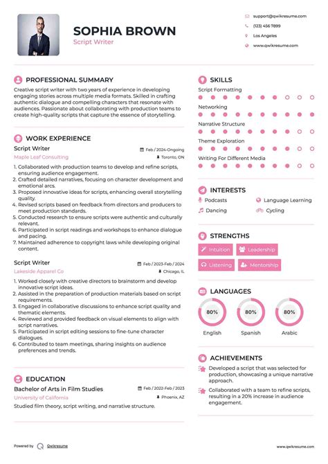 10 Script Writer Resume Samples Templates For 2025