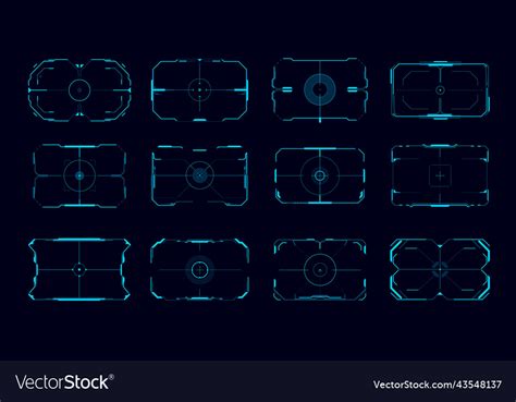 Hud Aim Control Frames Ui Or Game Interface Vector Image