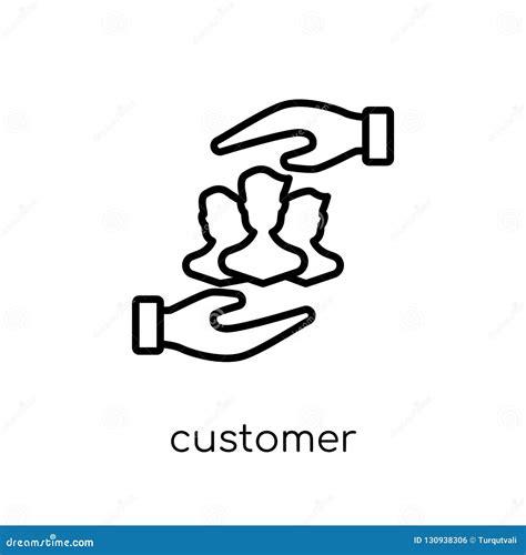 Customer Icon Trendy Modern Flat Linear Vector Customer Icon On Stock Vector Illustration Of