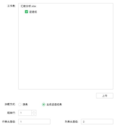 附录 界面介绍 数据集界面 Excel数据集界面