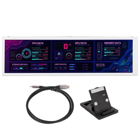 88in Computer Temp Monitor 1920x480 60hz For Aida64 Cpu Gpu Ssd Data