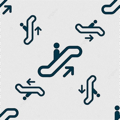 Iconic Signs Of Vertical Transport A Geometric Textured Seamless Pattern Featuring Elevators