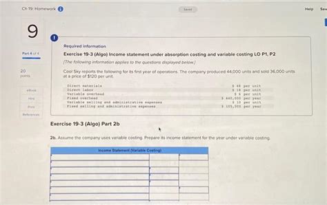 Solved Required Information Exercise 19 3 Algo Income