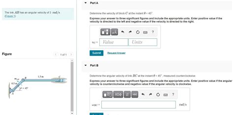 Solved The Link AB Has An Angular Velocity Of Rad S Chegg