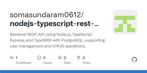 Github Somasundaram0612nodejs Typescript Rest Api Backend Rest Api