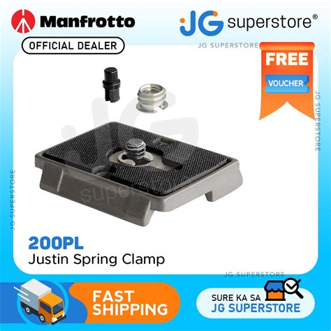 Manfrotto 200pl Quick Release Plate With 1 4 20 Screw And 3 8 Bushing Adapter Jg Superstore