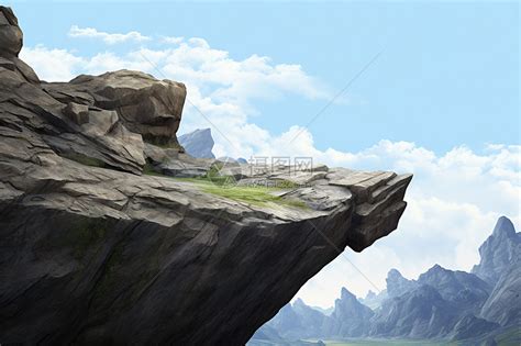 悬崖上的石头插画图片下载 正版图片600701061 摄图网