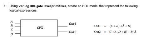 Solved Using Verilog Hdl Gate Level Primitives Create An