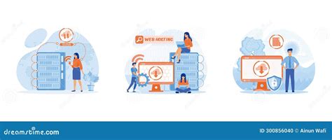 Web Hosting Cloud Computing Online Database Stock Illustration Illustration Of Data Company