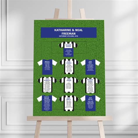 Football Wedding Table Plan Wedding Stationery Tops Designs