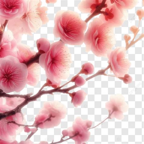 분홍색 투명 배경 그림의 3d 벚꽃 나무 핑크 색상의 3d 벚꽃 나무 투명한 배경 일러스트 분홍색 Png 일러스트 및