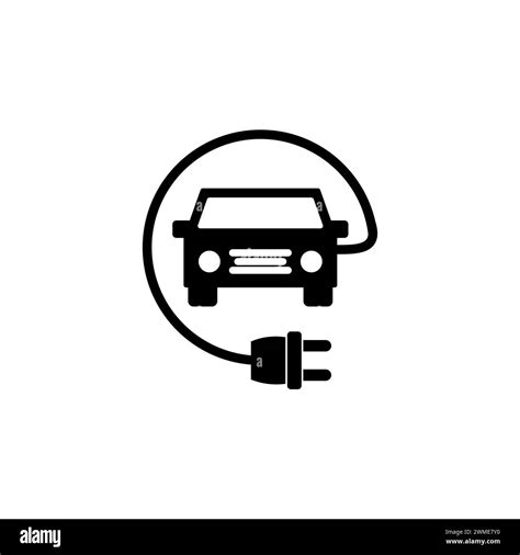Electric Car Flat Vector Icon Simple Solid Symbol Isolated On White Background Stock Vector