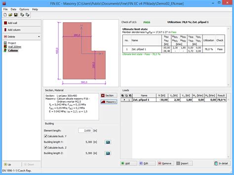 Masonry Structural Software Fin Ec