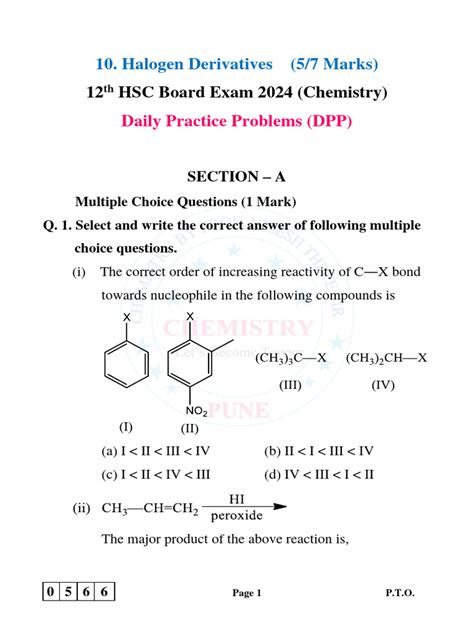 Halogen Derivatives 1 Pdf Chemistry Chemical Elements