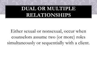 Ethics In Counseling PPTX