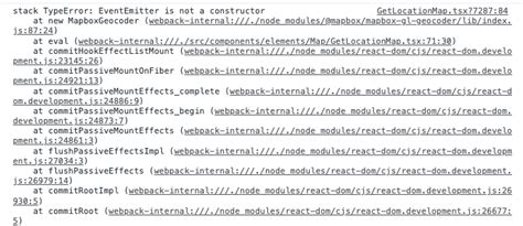 Typescript Mapbox Gl Geocoder In Nextjs Typeerror Eventemitter Is