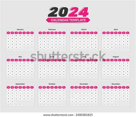 Minimalistic Modern Calendar Date Format Table Stock Vector Royalty Free 2400381825 Shutterstock