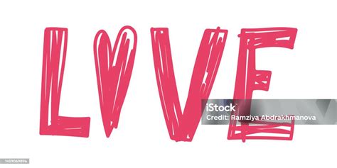 사랑 하트 레터링 스케치 연필 그리기 낭만적 인 그림입니다 펜 또는 마커 기호 낮에 대한 스톡 벡터 아트 및 기타 이미지 낮 드로잉 문자 Istock