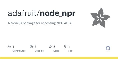 GitHub Adafruit Node Npr A Node Js Package For Accessing NPR APIs