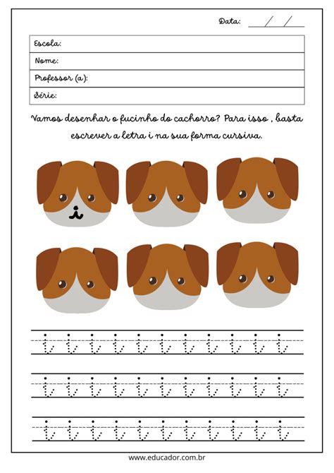 Atividades Com Letra Cursiva Para Imprimir Educador