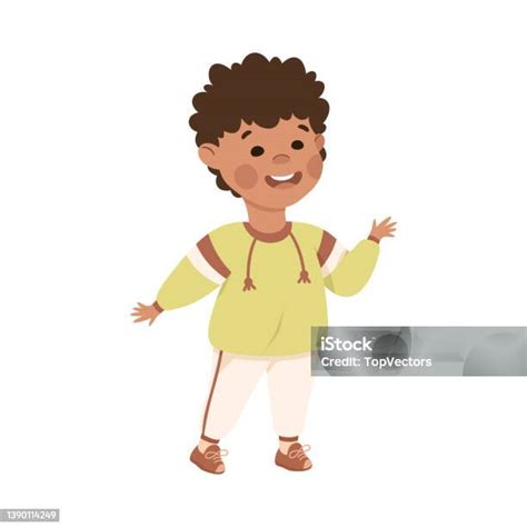 어린 소년 서서 친절한 의사 소통에 종사하는 누군가와 이야기하는 벡터 일러스트 레이 션 남성에 대한 스톡 벡터 아트 및 기타 이미지 남성 말하기 명랑한 Istock