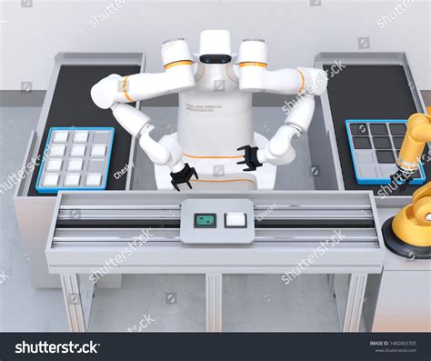 Dualarm Robot Assembly Printed Circuit Boards Stock Illustration