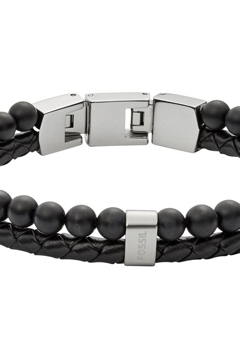 Fossil Гривна със сплетен дизайн Черен Emag Bg