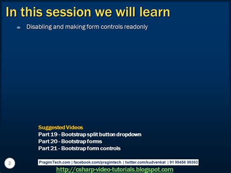 Sql Server Net And C Video Tutorial Bootstrap Disabled And Readonly
