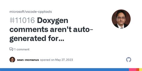 Doxygen Comments Arent Auto Generated For Destructors · Issue 11016 · Microsoftvscode