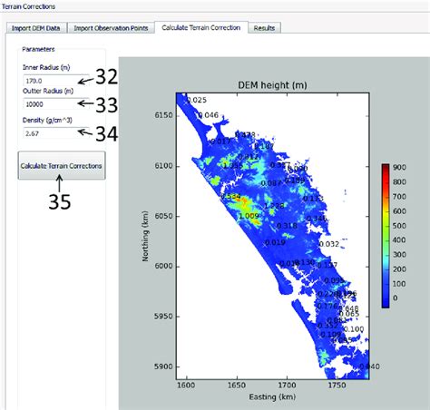 Graphical User Interface To Set Parameters And Calculate Terrain