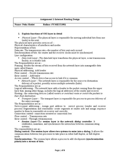Assignment 1 Pdf Routing Computer Network