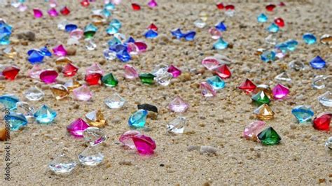 Colorful Diamonds On The Beacheach Diamond Caught The Glimmer Of The