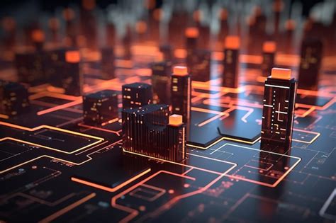 Premium Photo Circuitry Background With Data Flow Visualization