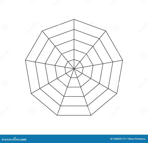 Octagonal Radar Or Spider Diagram Template Octagon Graph Flat Spider