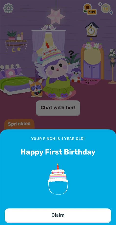 Happy First Finch Birthday To Me And Sprinkles Feel Free To Add Us