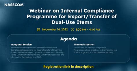 Nasscom Webinar On Internal Compliance Programme Icp For Export