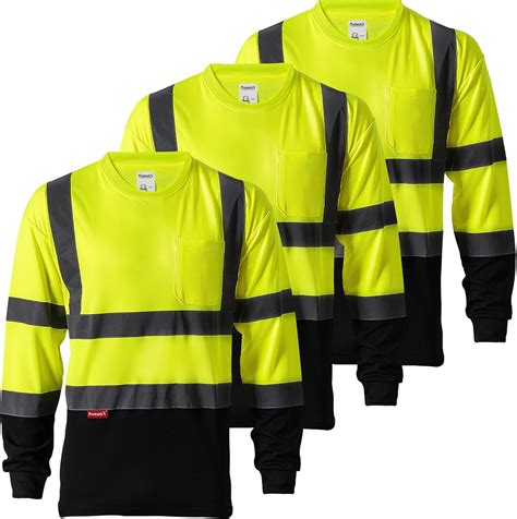 Protectx Mens High Visibility Heavy Duty Long Sleeve Reflective Safety