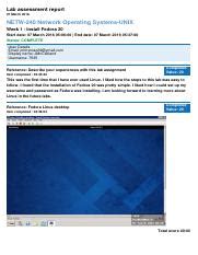 ILab Week 1 Lab Assessment Report 07 March 2016 NETW 240 Network Operating Systems UNIX Week 1