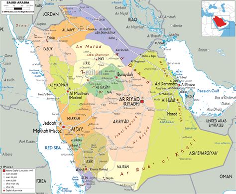 Political Map Of Saudi Arabia Ezilon Maps