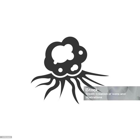 바이러스 암 세포 블랙 글리프 아이콘 종양학 기호 질병 질병 개념 서명 웹 모바일 앱 프로모션을 위한 픽토그램 Ui Ux 디자인 요소입니다 개념에 대한 스톡 벡터 아트 및