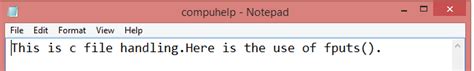 Write A Stringfputs Function In C File Handling