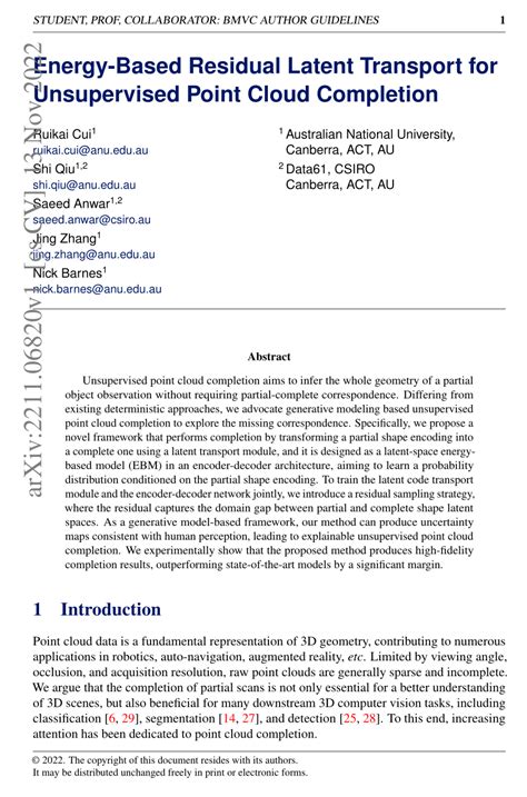 Pdf Energy Based Residual Latent Transport For Unsupervised Point