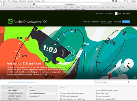 Adobe Dreamweaver Tutorial Content Set On Behance