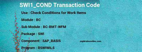 SWI1 COND SAP Tcode For Check Conditions For Work Items