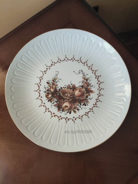 Порцеланови плато Съдове Сервизи Прибори Тетевен Голямо изискано порцеланово плато с