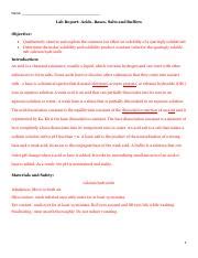 Lab Report Acids Bases Salts And Buffers Pdf Name Lab Report Acids Bases Salts And