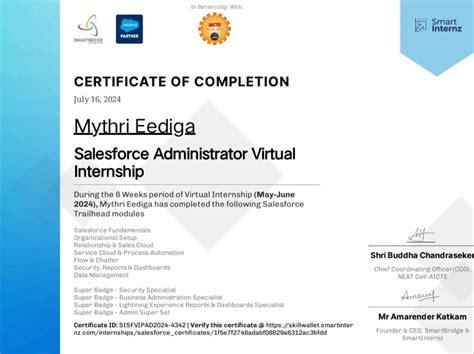 Mythri E On Linkedin Salesforce Virtualinternship Aicte Smartinternz Smartbridge…